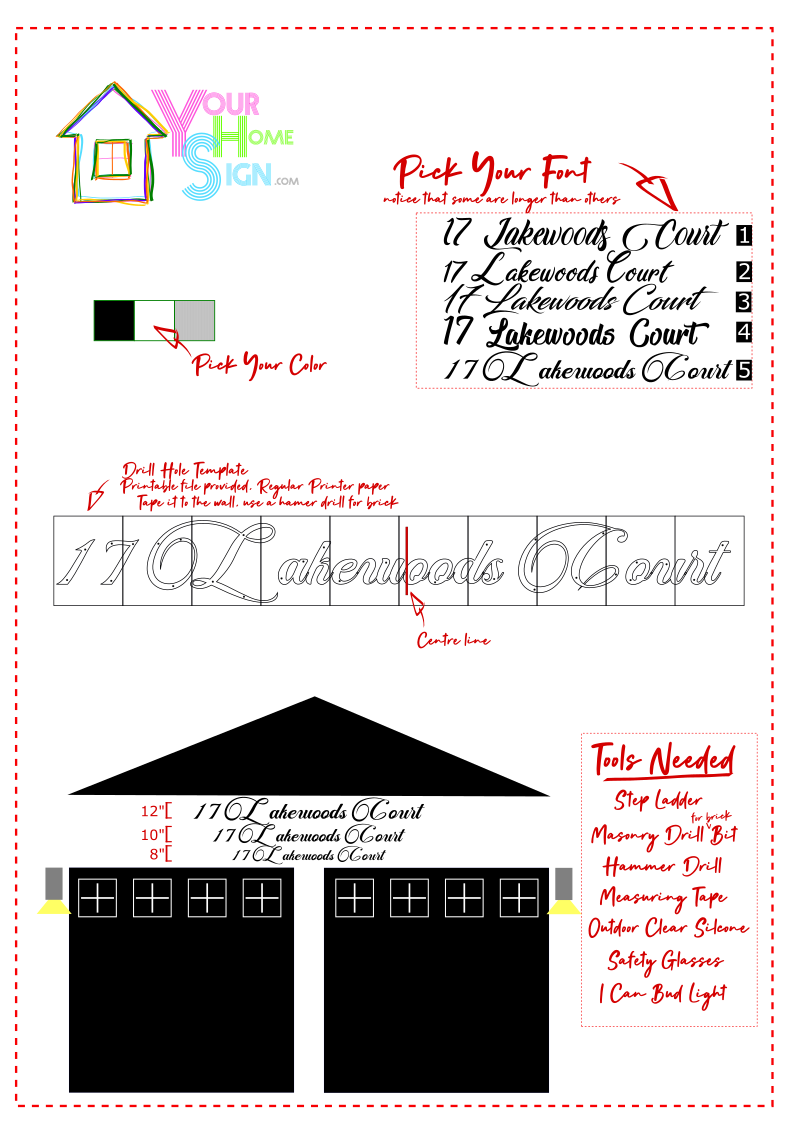 Custom Script Address Sign – yourhomesign